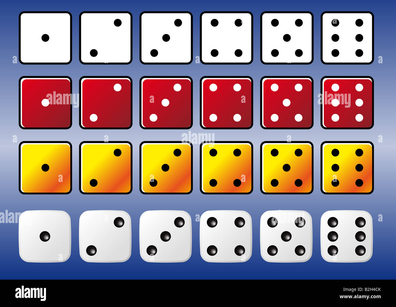 Abstract vector set of isolated coloured dice Stock Photo - Alamy