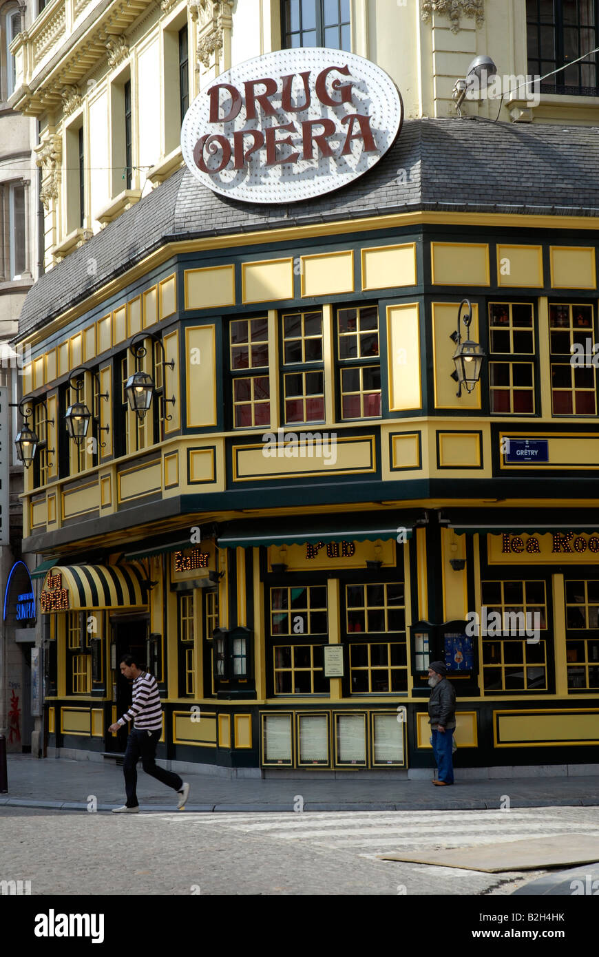 Drug Opera restaurant in Brussels Belgium Stock Photo - Alamy