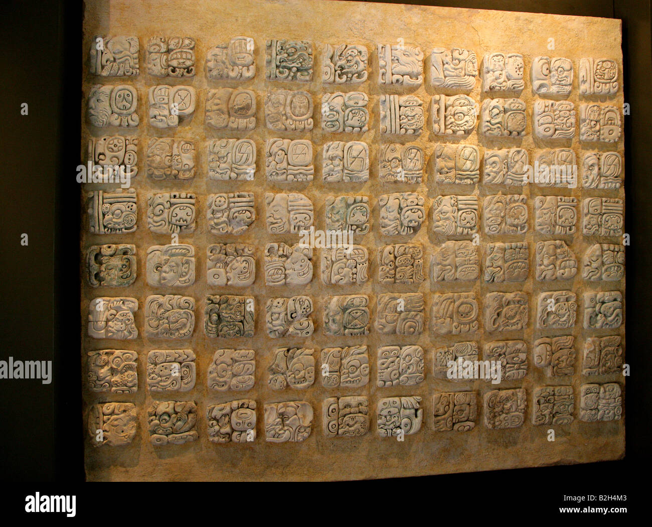 Maya Stucco Glyphs, Palenque Archeological Museum, Chiapas State ...