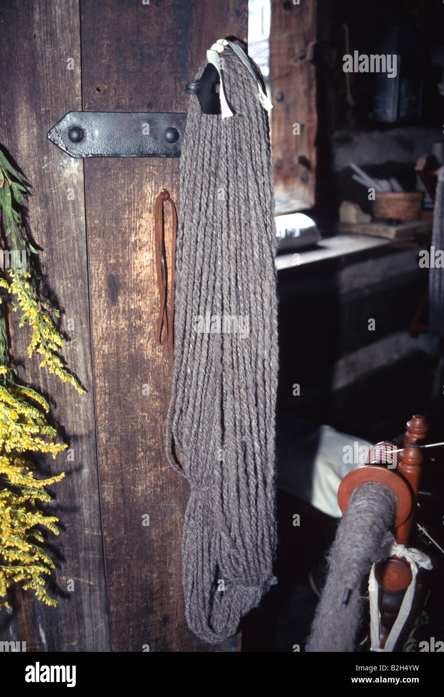 Double woven hand spun wool Stock Photo - Alamy