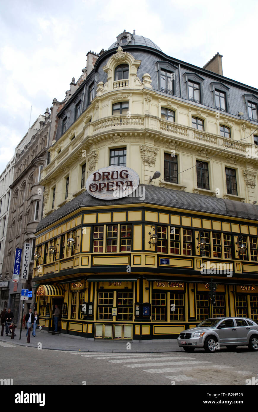 Drug Opera restaurant in Brussels Belgium Stock Photo - Alamy