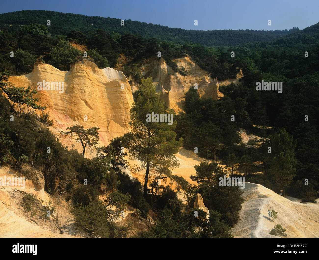 Old ochre mines near Roussillon Colorado de Rustrel Alpes de Haute ...