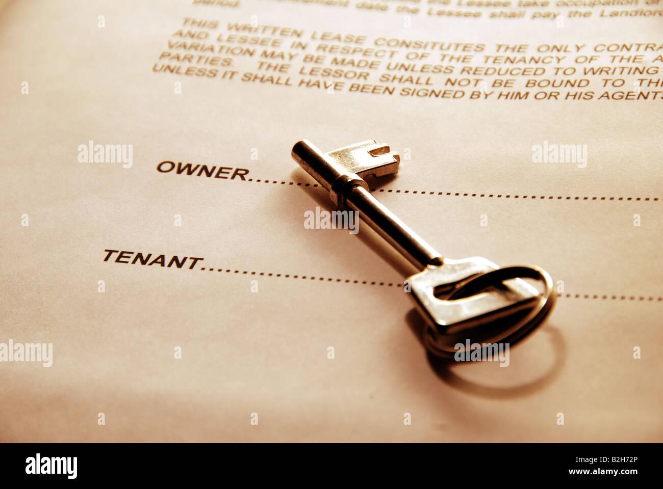 key resting on lease Stock Photo - Alamy