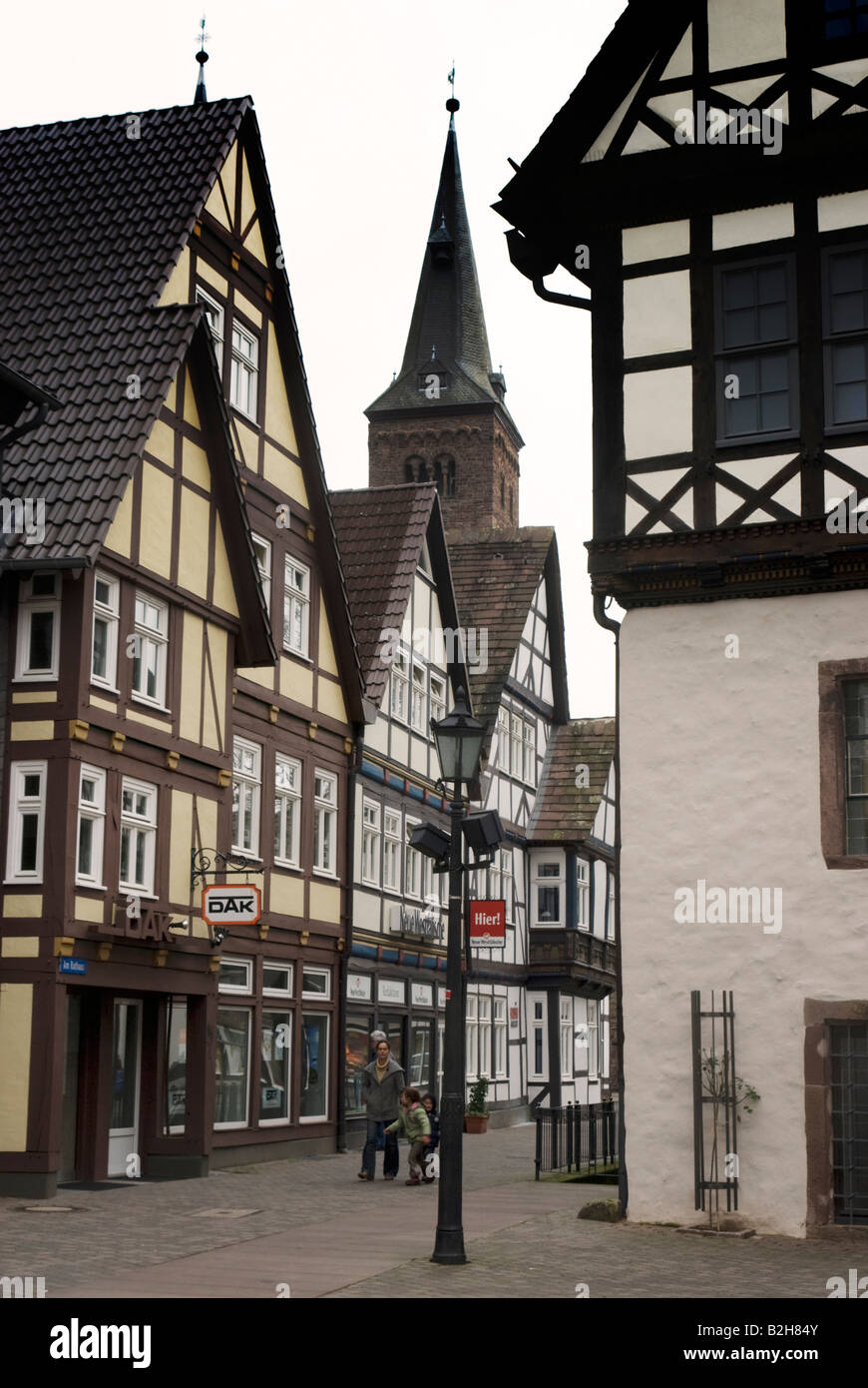 Hoxter, with Monastery Corvey in the background, Westphalia, Germany ...