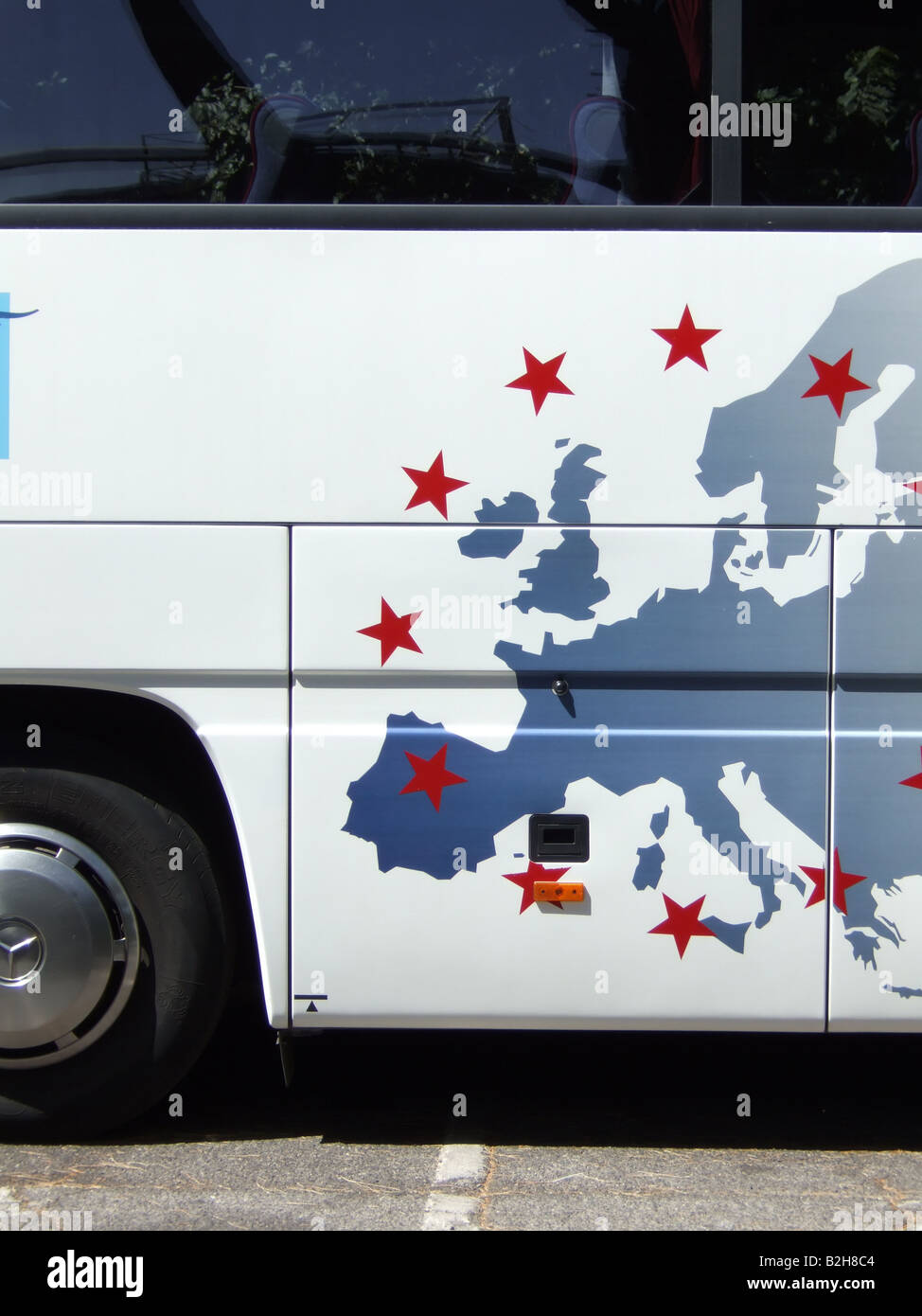 european union map design on bus coach rome italy Stock Photo - Alamy
