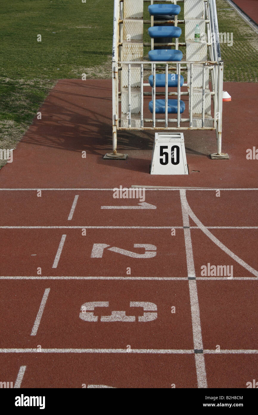 empty athletics track in stadium arena Stock Photo - Alamy