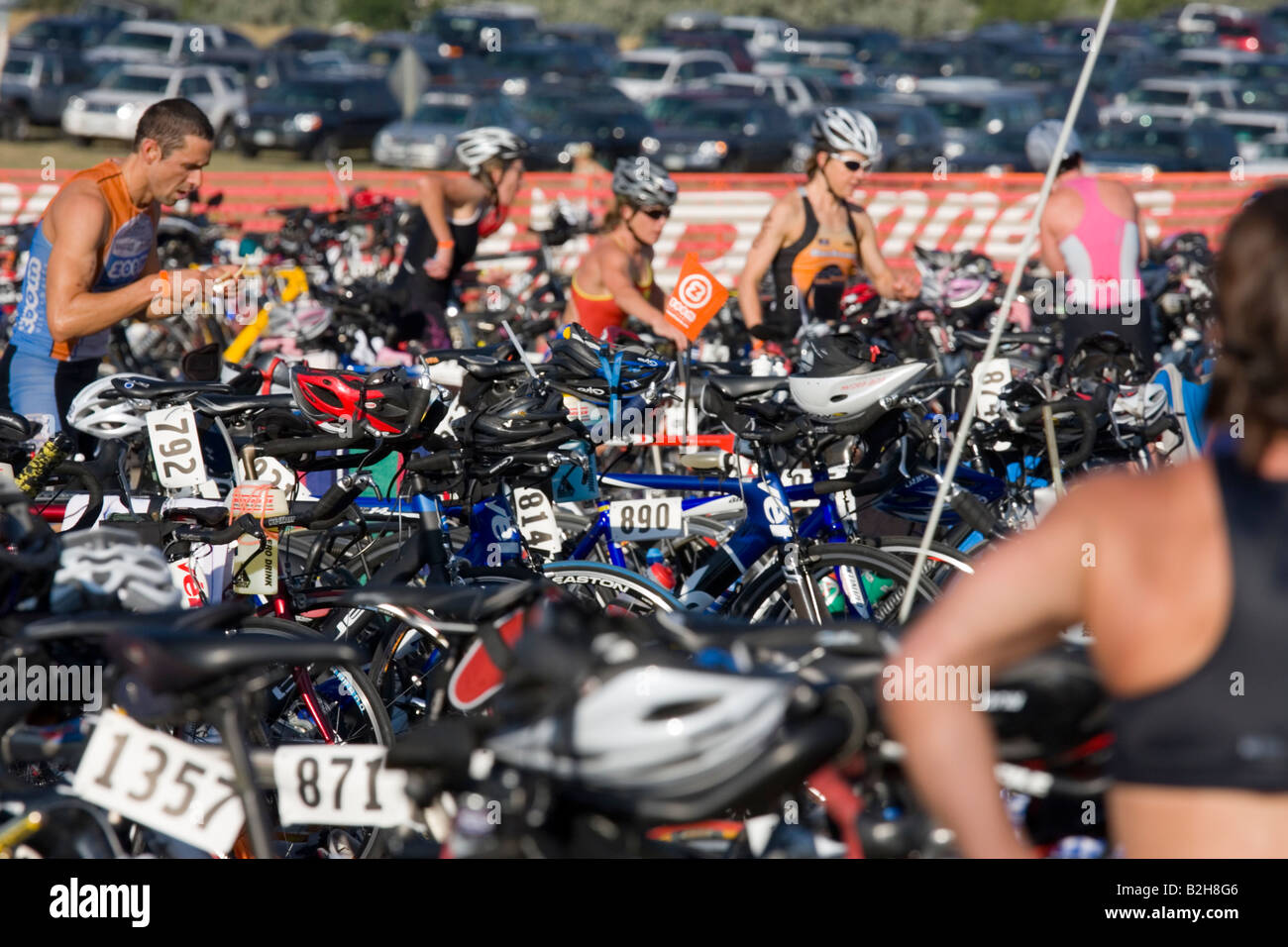 Transition at the Boulder Peak Triathlon Stock Photo - Alamy