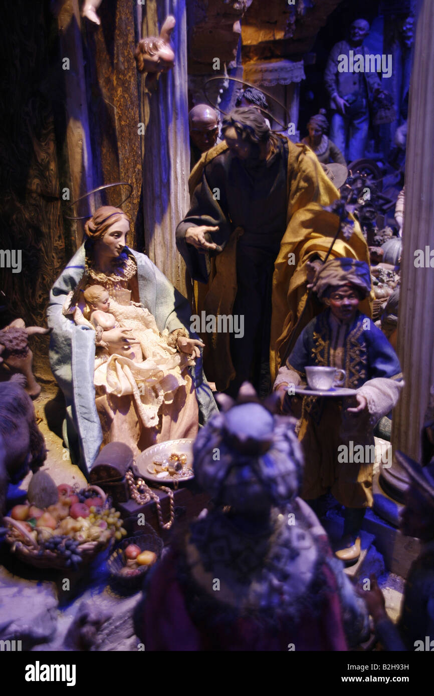 jesus christ nativity scene in church, rome italy Stock Photo - Alamy