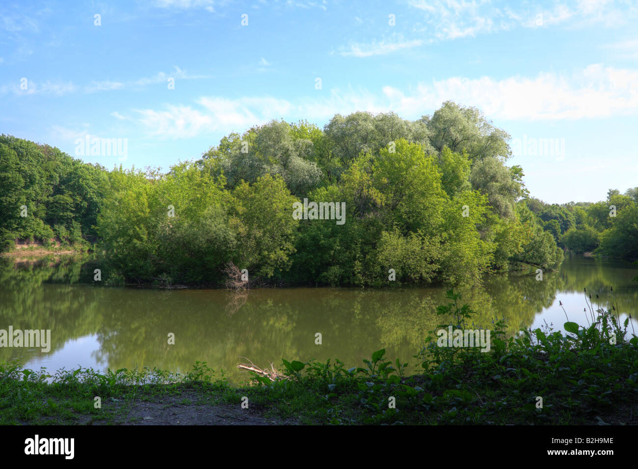 Bank of river Stock Photo - Alamy