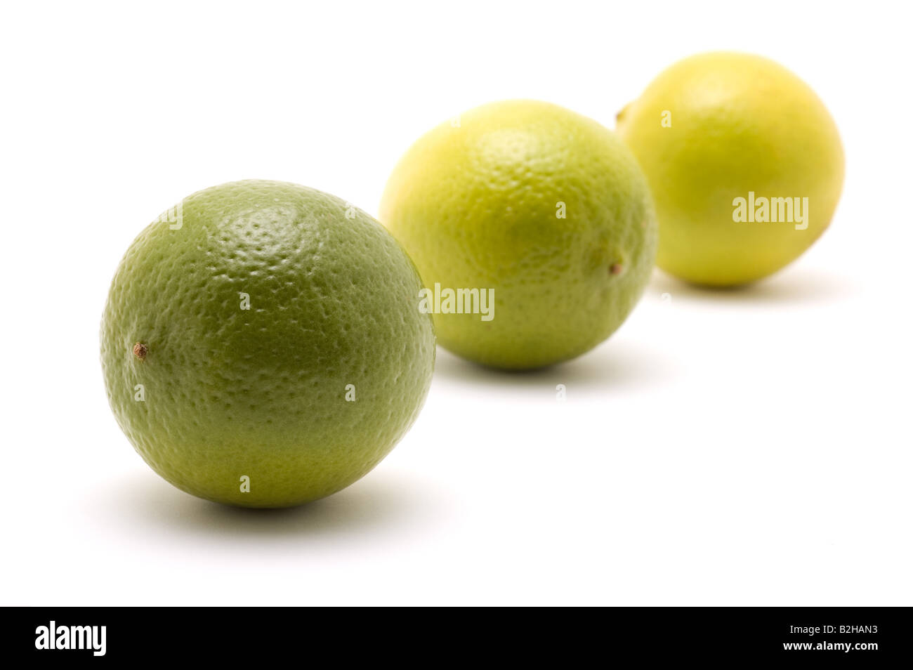Three green limes Stock Photo - Alamy
