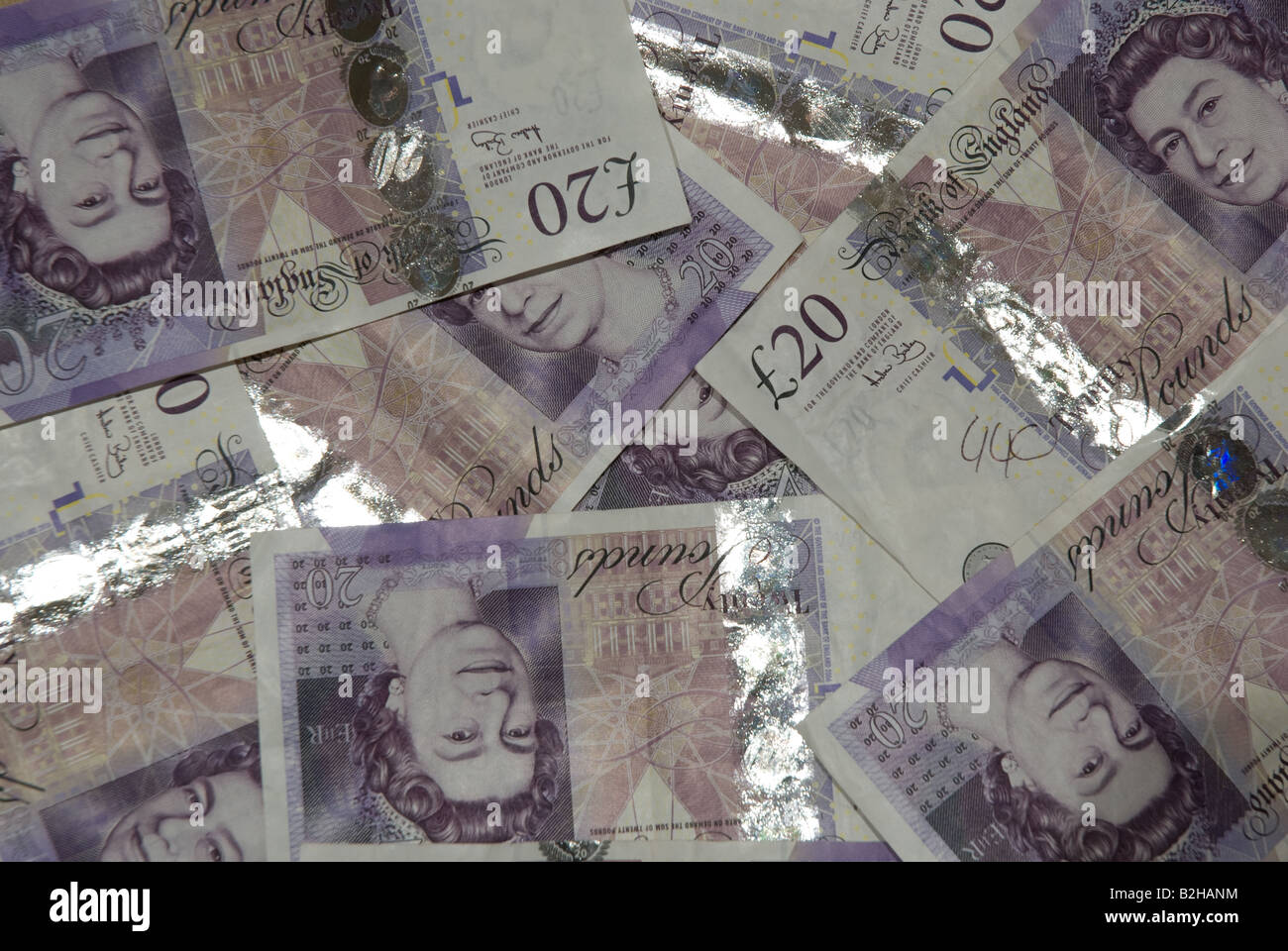 Uk sterling twenty pound notes hi-res stock photography and images - Alamy