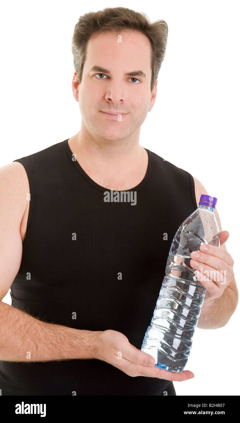 drinking minerals soda water man sporty sports vital drinkable water ...