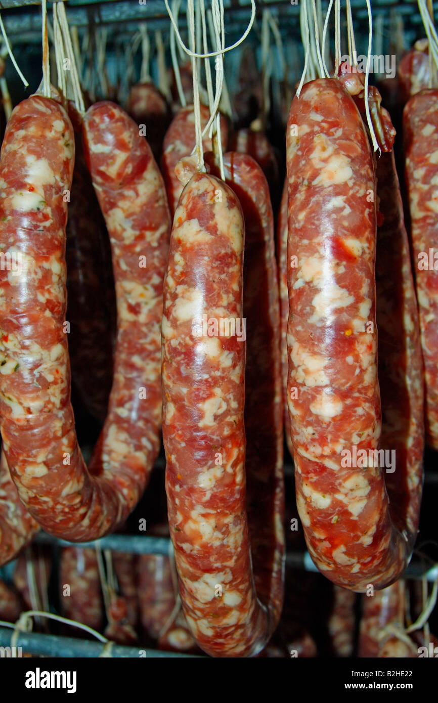 Salami hanging hi-res stock photography and images - Alamy