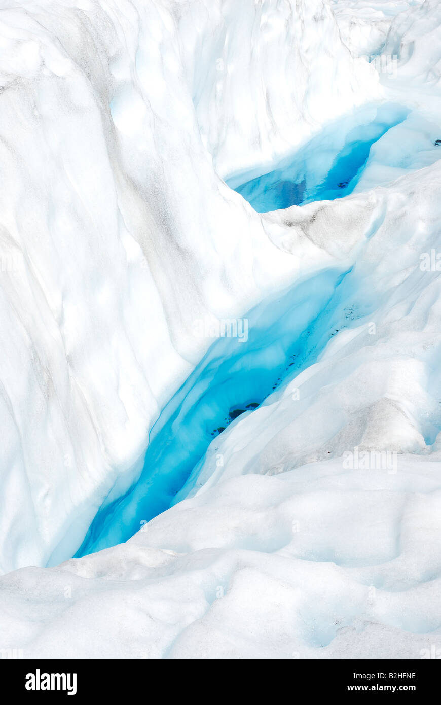 ice arche crevasse ice crevice frosted Fox Glacier glacier Westland NP ...