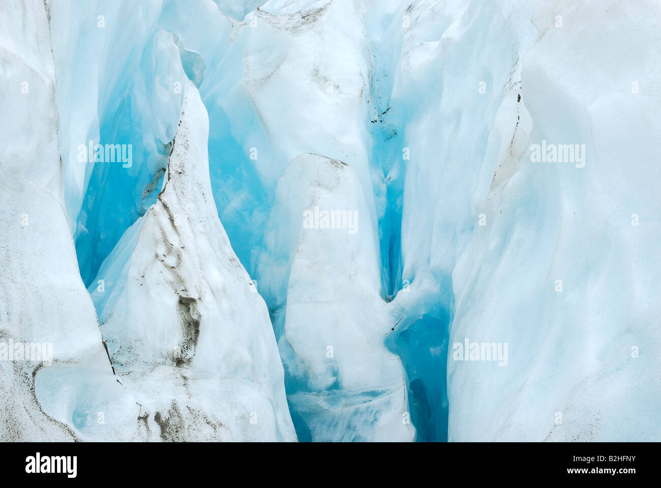 ice arche crevasse ice crevice frosted frozen franz josef glacier ...