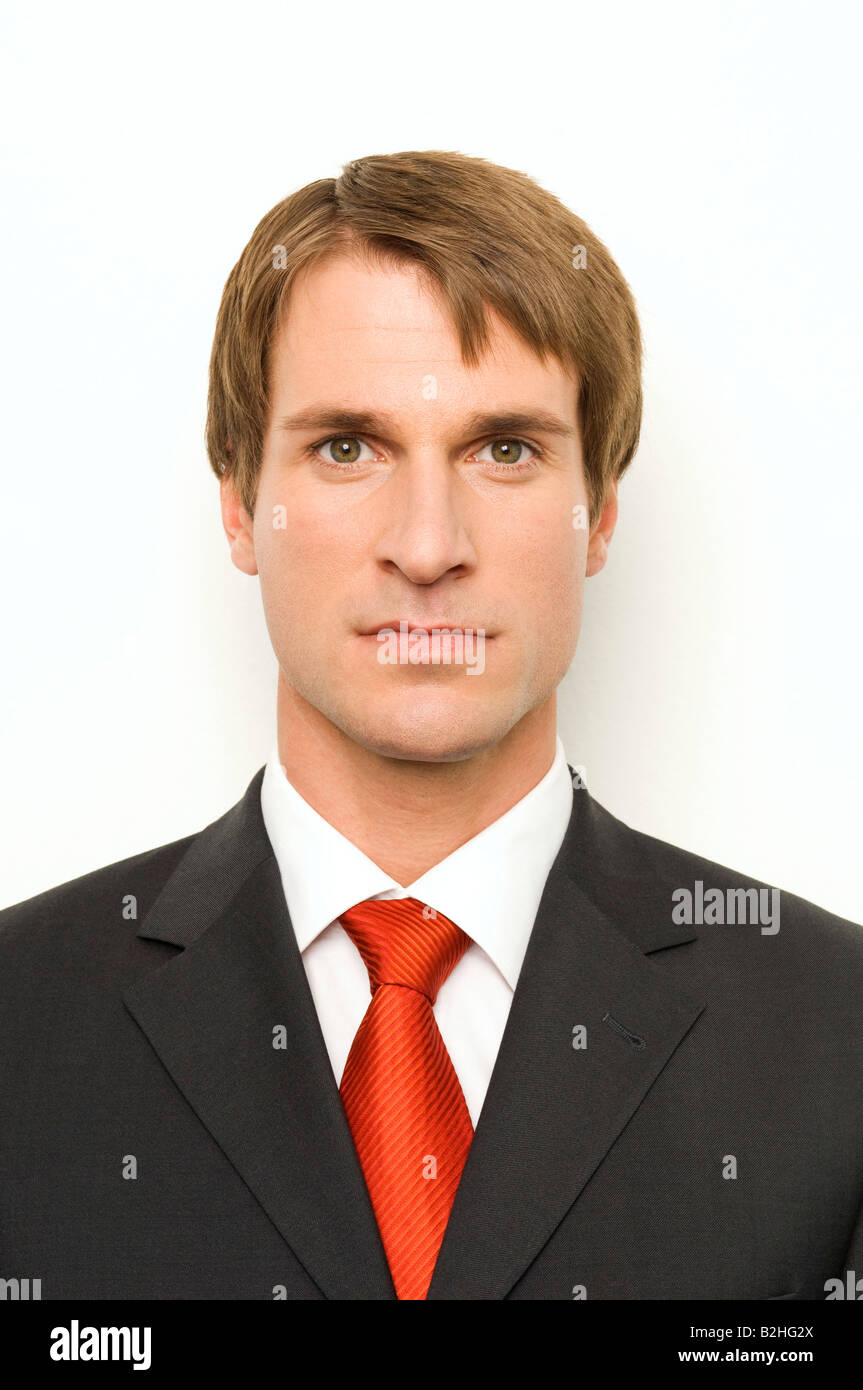 headshot of businessman wearing red tie Stock Photo - Alamy
