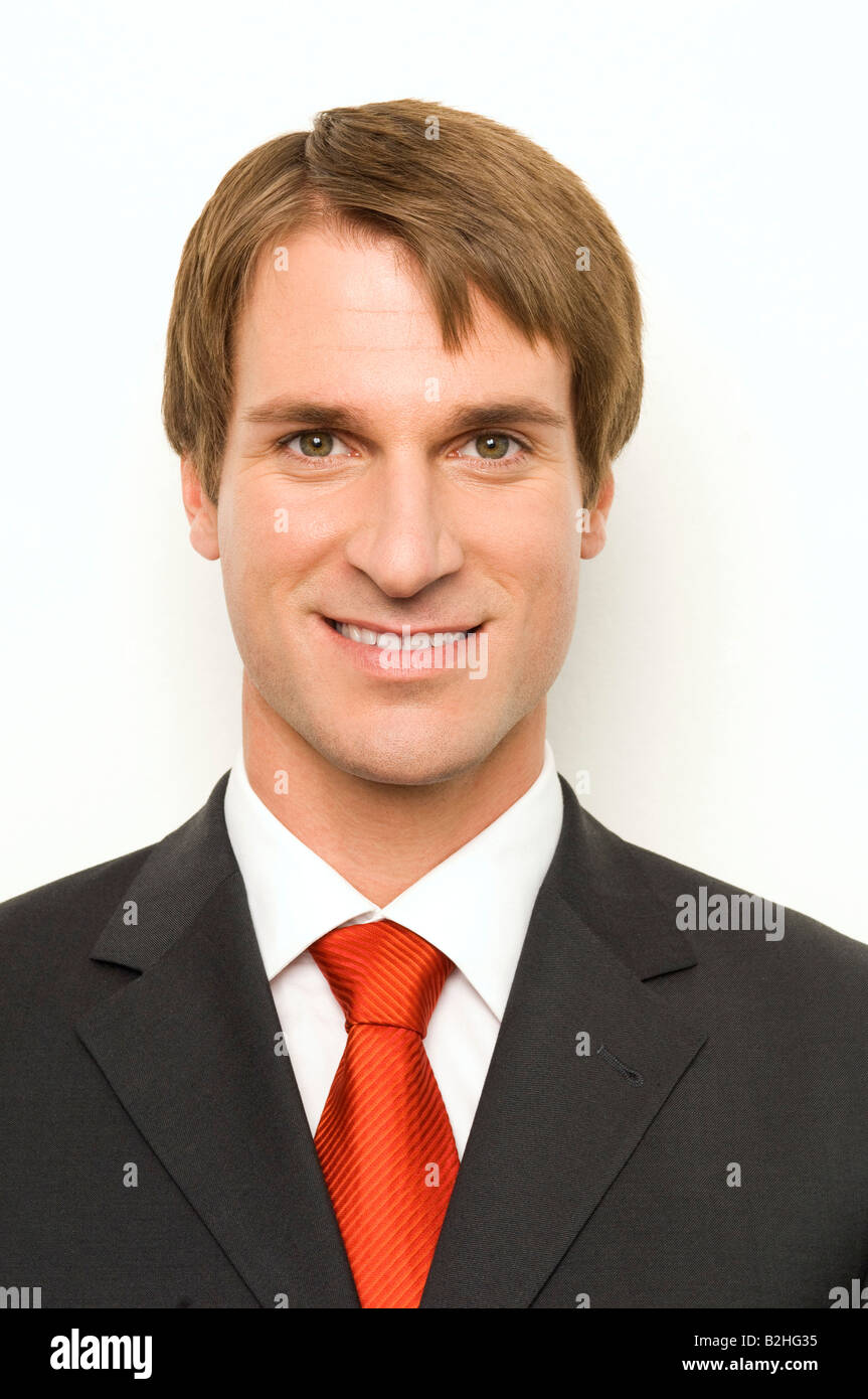 headshot of businessman wearing red tie Stock Photo - Alamy