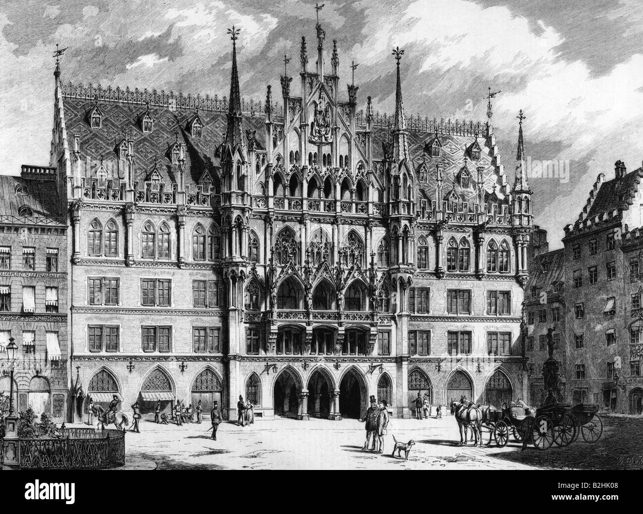 geography / travel, Germany, Munich, Marienplatz, New Town Hall, built ...