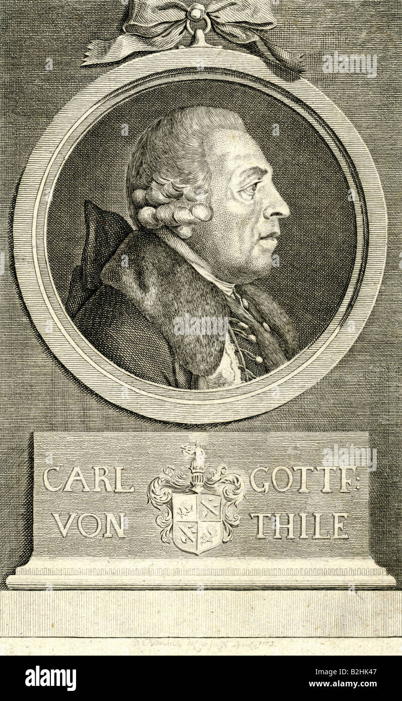Thile, Carl Gottfried von, + 1793, German politician, portrait, copper ...
