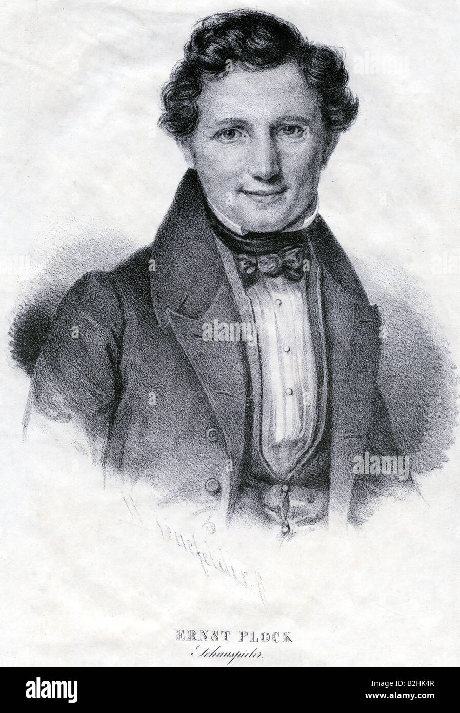 Plock, Ernst, 1800 - 1843, German actor, portrait, lithograph by ...