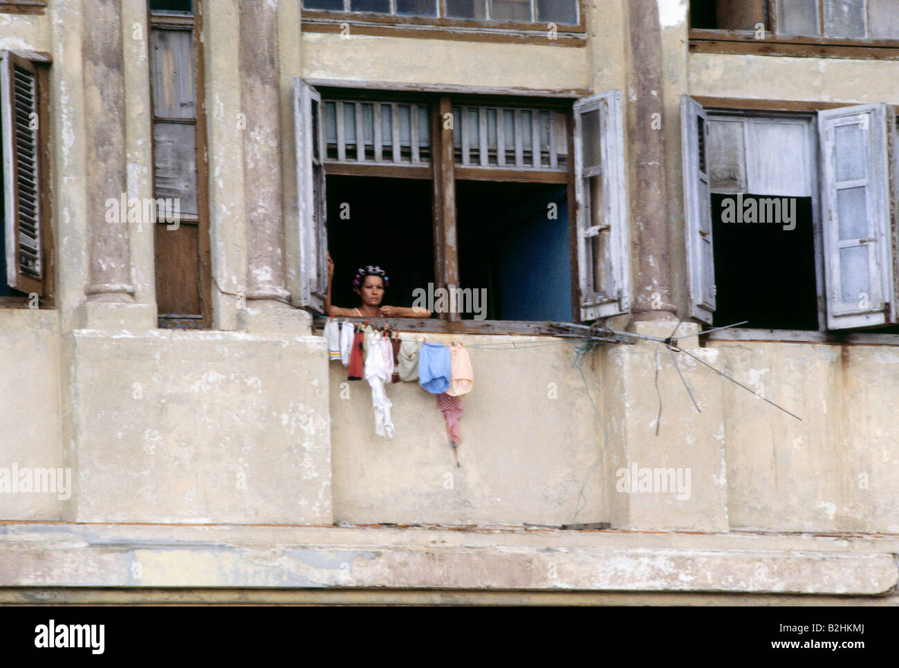 geography / travel, Cuba, Havana, old town, woman at window Stock Photo ...