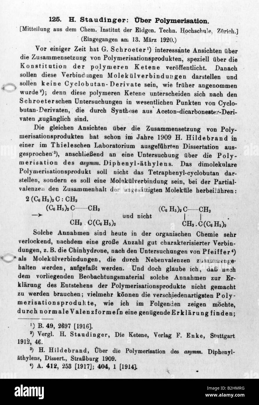 Hermann staudinger hi-res stock photography and images - Alamy