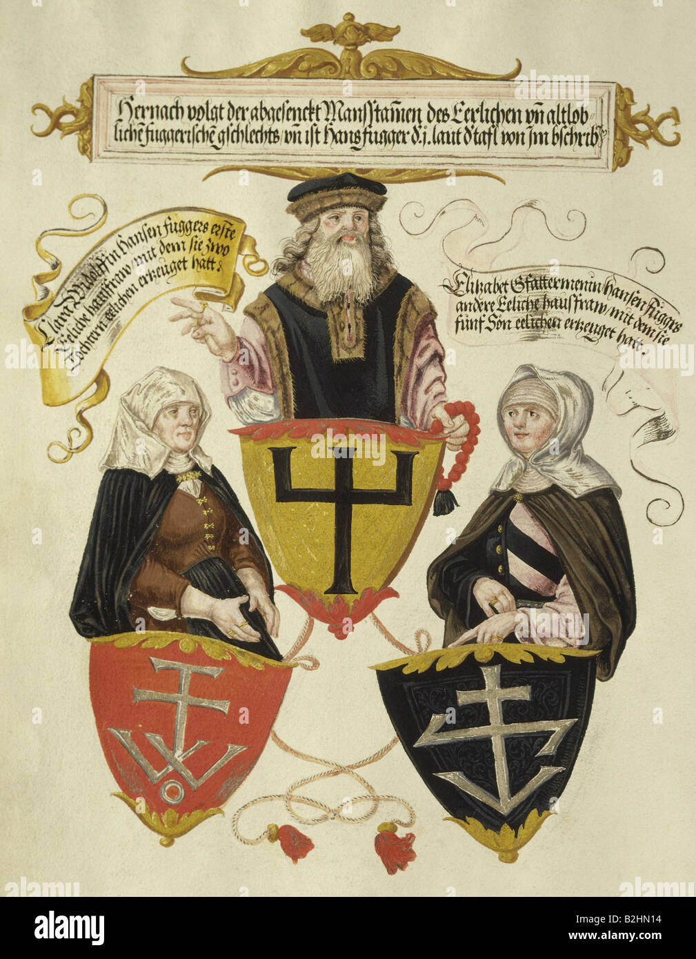 Fugger, Hans, the Elder, ca. 1345 - 1408, German merchant, genealogical ...