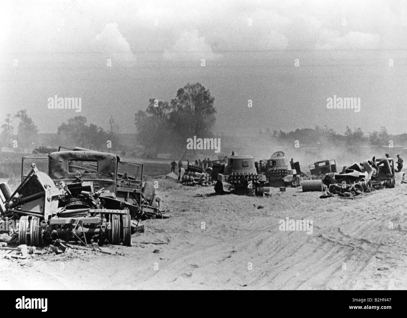events, Second World War / WWII, Russia 1941, destroyed Soviet armoured ...