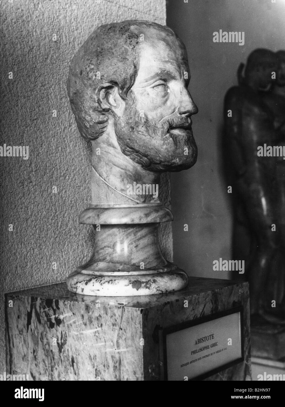 Aristotle, 384 - 322 BC, Greek philosopher, bust, Louvre, Paris, France ...