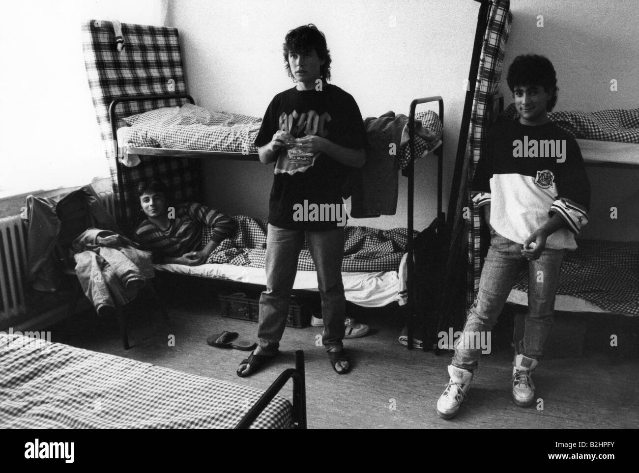 people, refugees, asylum seekers in the camp at Zirndorf, circa 1990 ...
