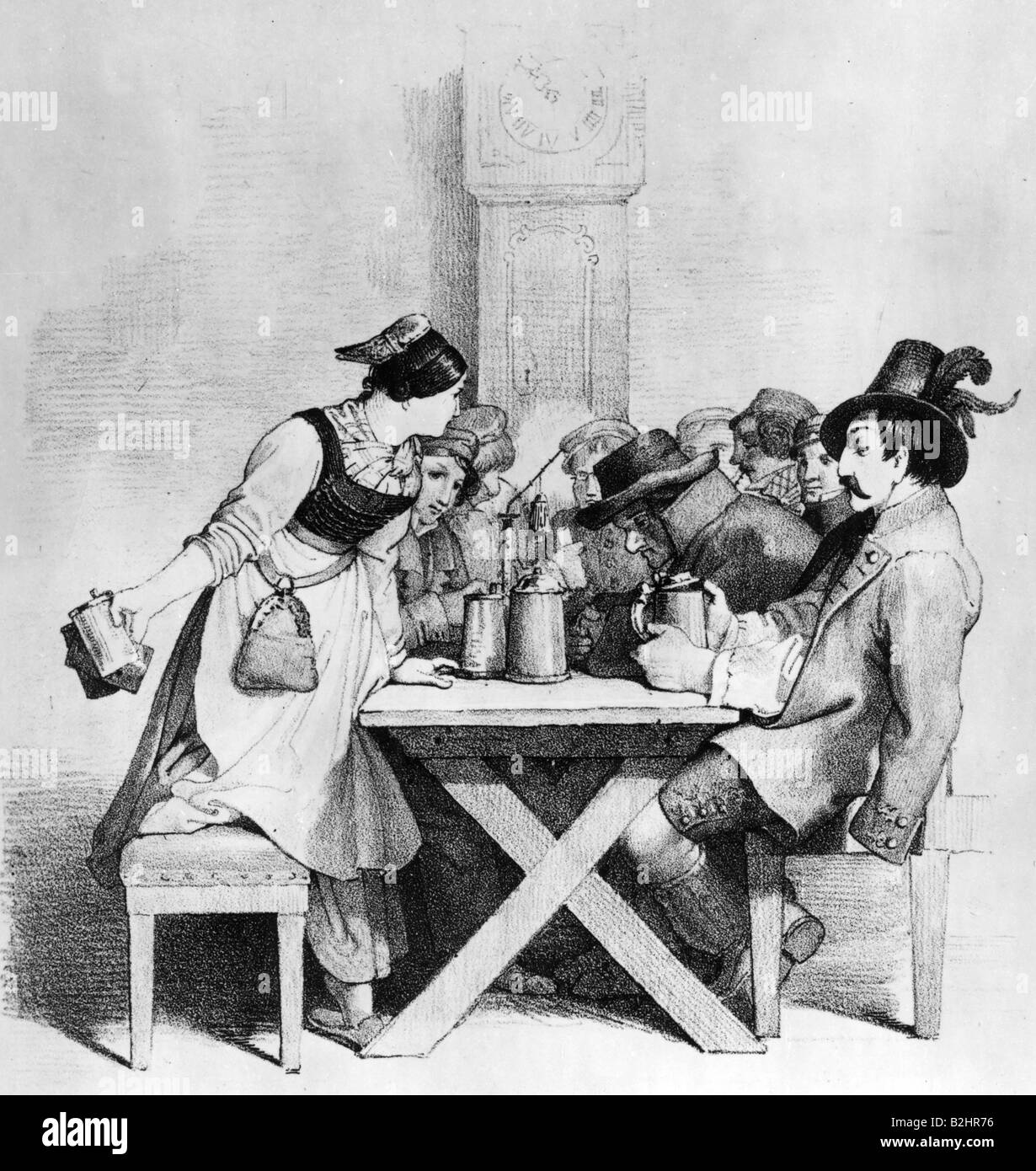 geography/travel, Germany, Munich, people, at the inn, lithograph by ...