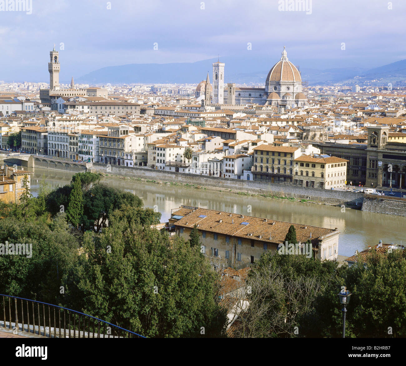 geography / travel, Italy, tuscany, Florence, look at town with church ...