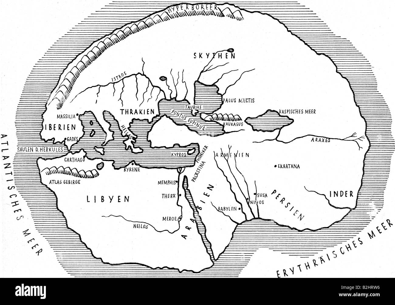 cartography, world maps, map after Herodotus of Halicarnassus, (circa ... cartography, world maps, map after Herodotus of Halicarnassus, (circa ...