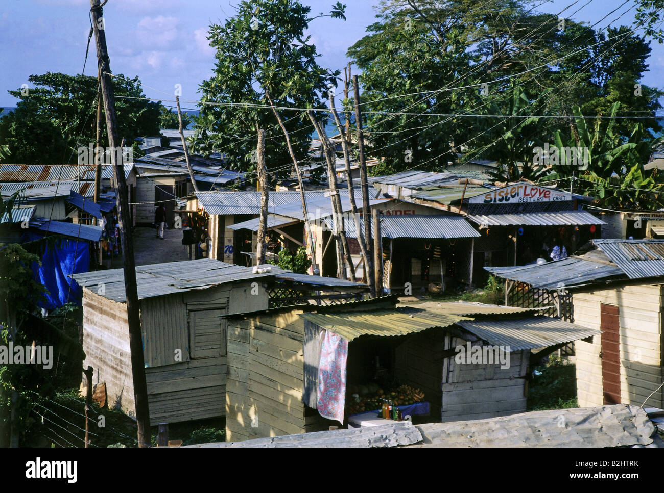 geography / travel, Jamaica, Negril, western Jamaica, suburbian huts ...