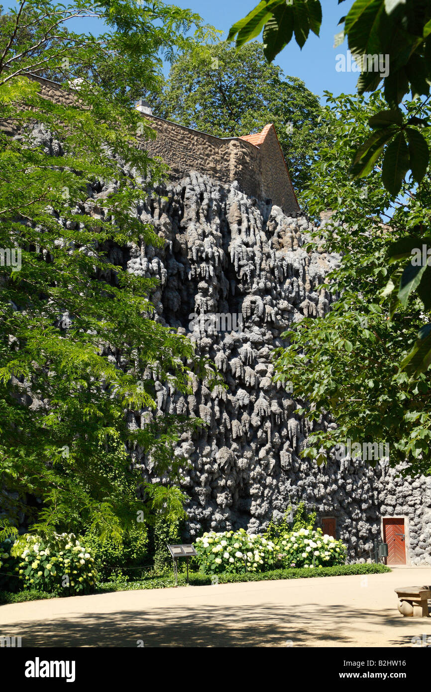 The Grotto Dripstone Wall in the courtyard of the Prague Palace Gardens ...