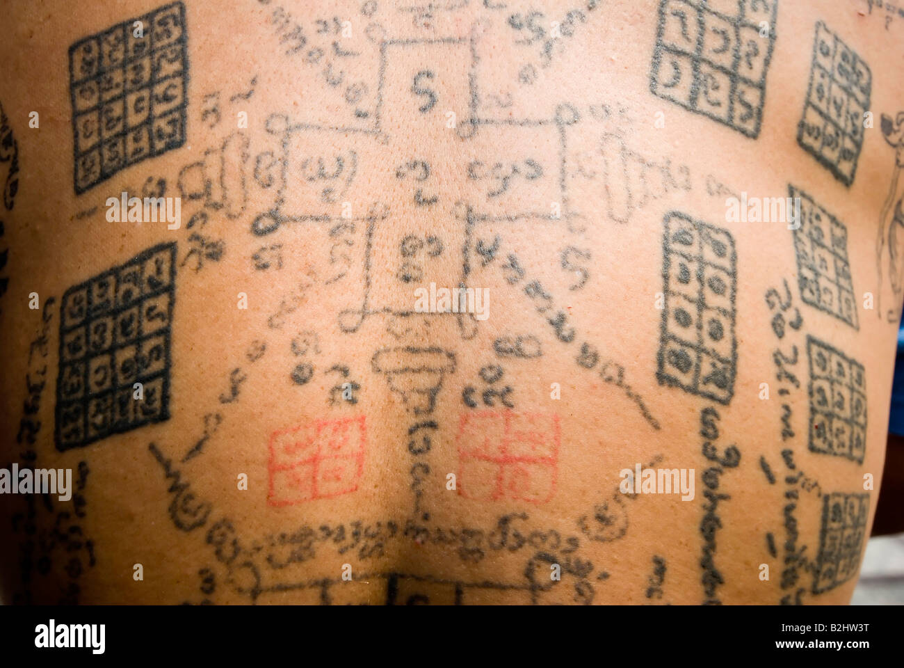 Tattoos on a Northern Thai Shan man Stock Photo - Alamy