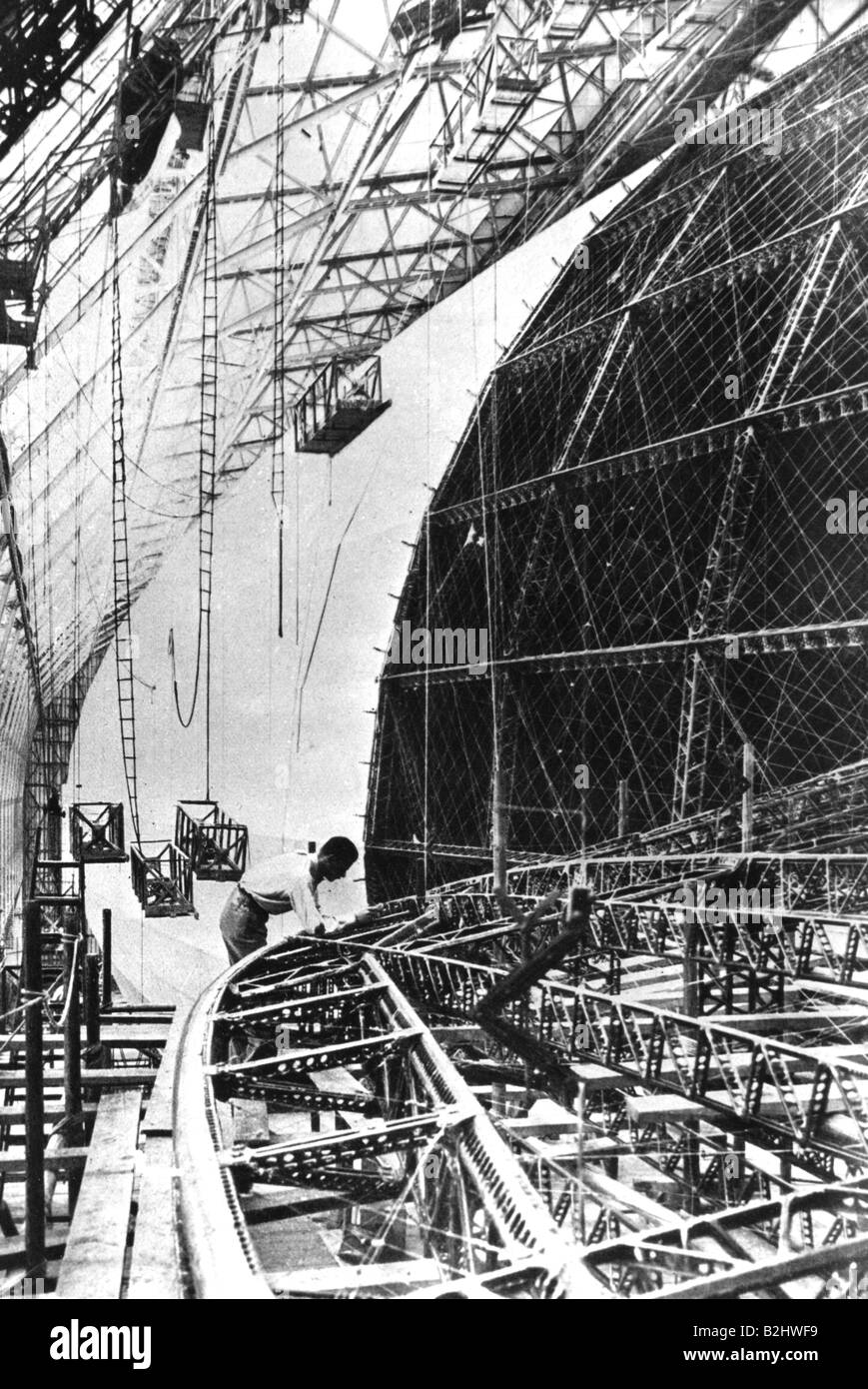 transport/transportation, aviation, airships, Zeppelin, contruction of ...