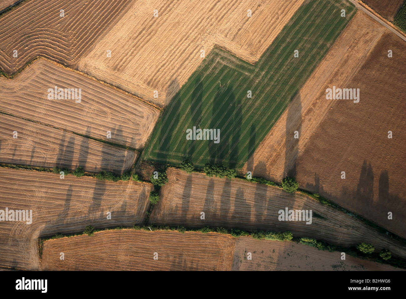 Spain Catalonia agricultural fields elevated view Stock Photo - Alamy