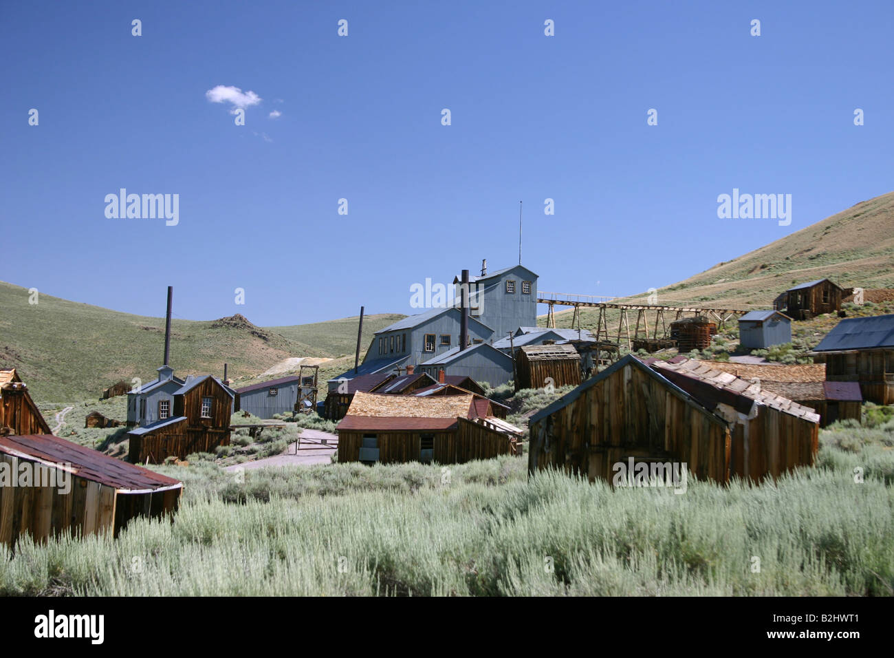 Old buildings and factory in the ghost town of Bodie in the USA Stock ...