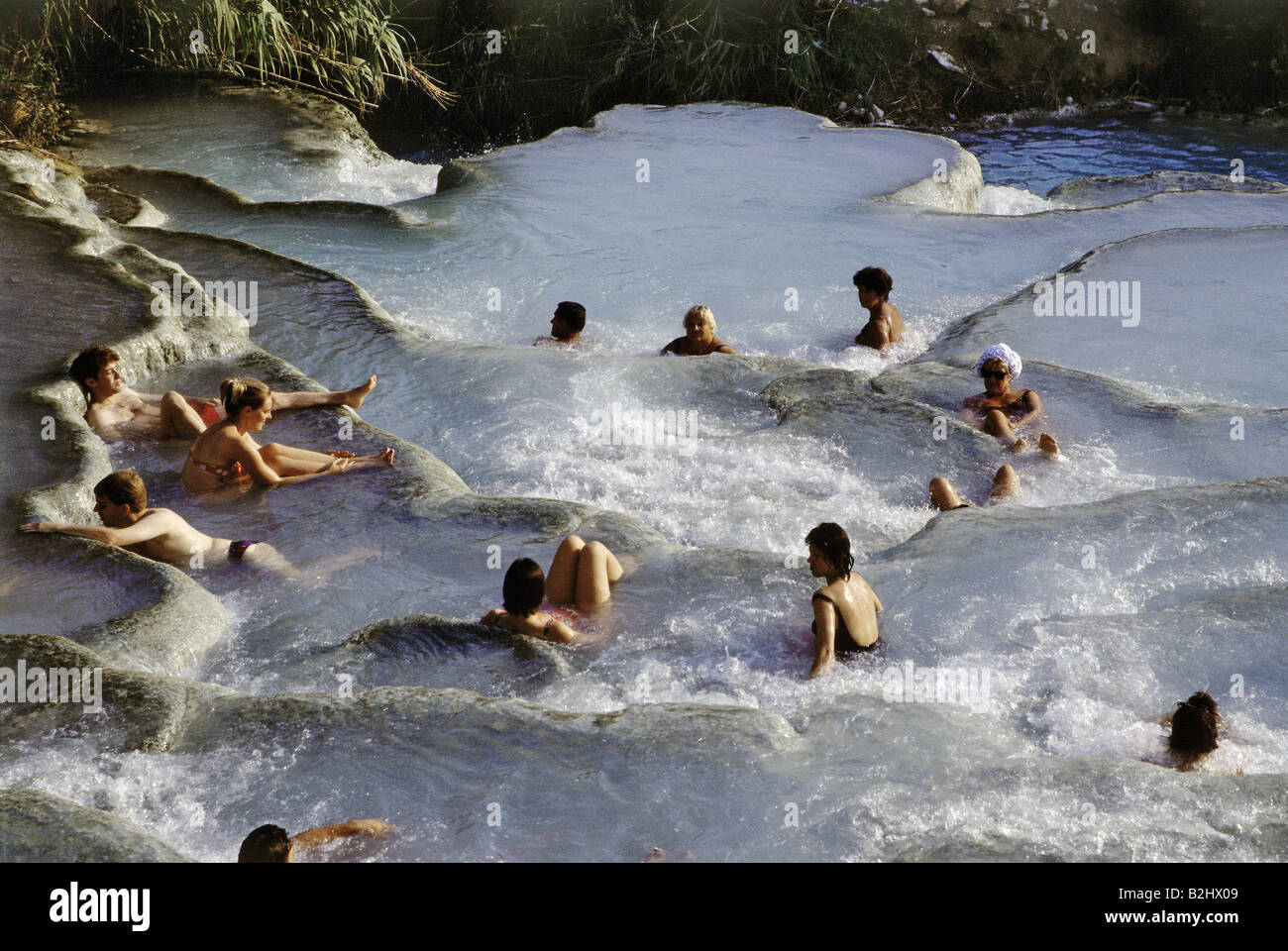 geography / travel, Italy, Tuscany, Saturnia, people take a bath in ...