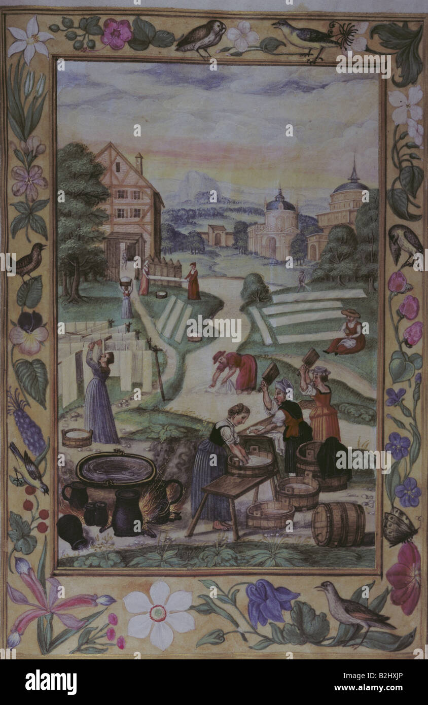 alchemy, allegory, wasing and bleaching women, miniature, "Splendor ...