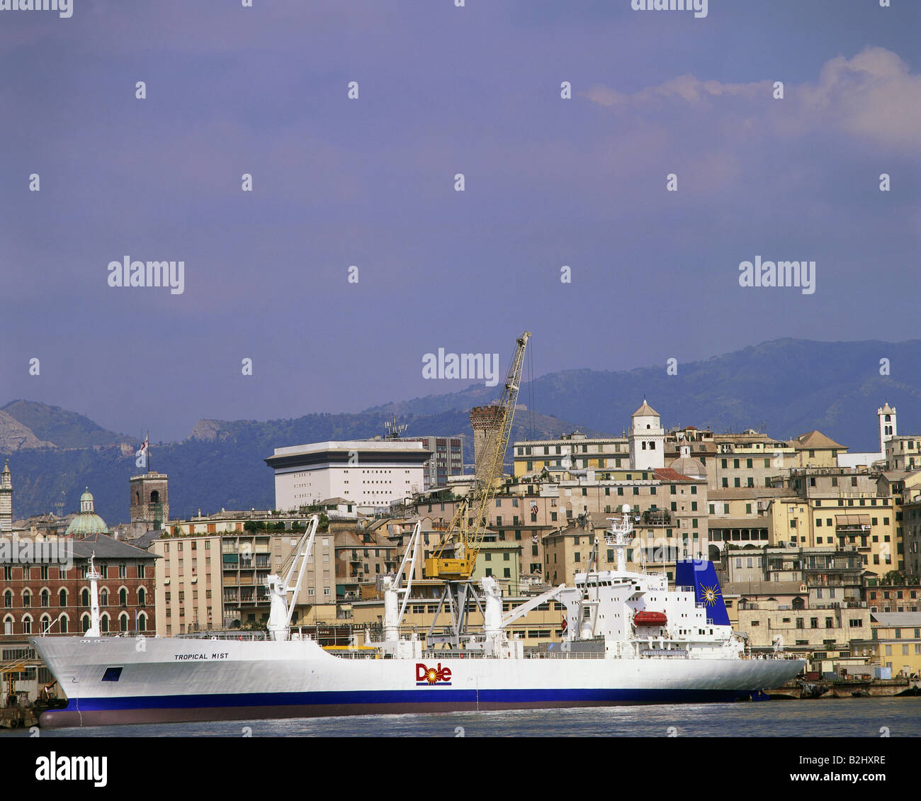 geography / travel, Italy, Liguria, Genoa, harbour, ship freighter ...