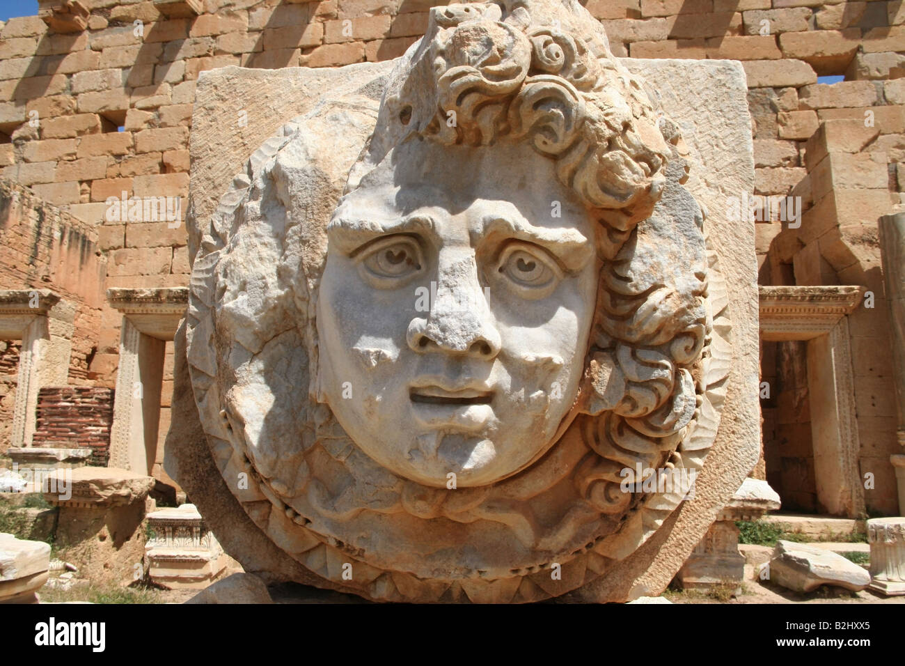Medusa Head, Severan Forum, Leptis Magna, Libya Stock Photo - Alamy