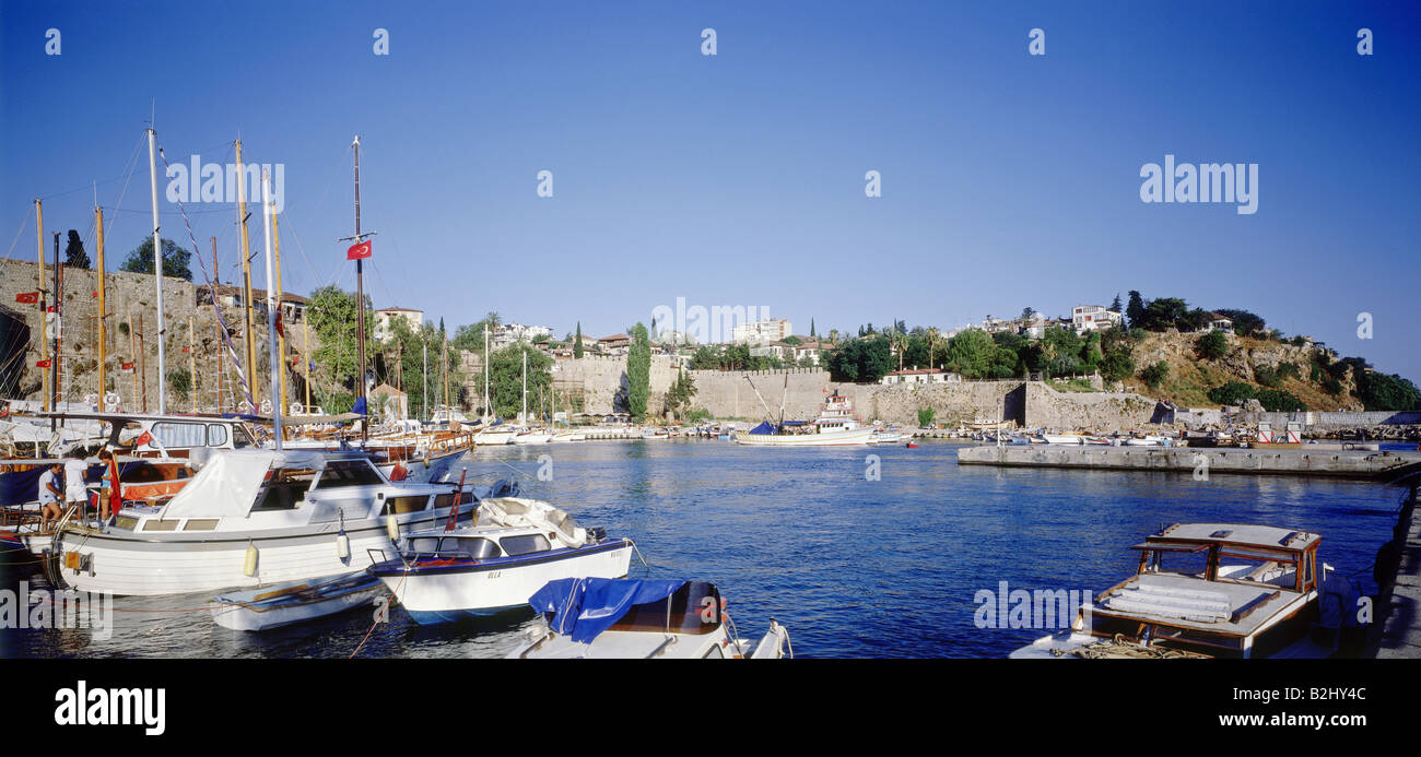 geography / travel, Turkey, Antalya, harbour, panoramic view, fishing ...