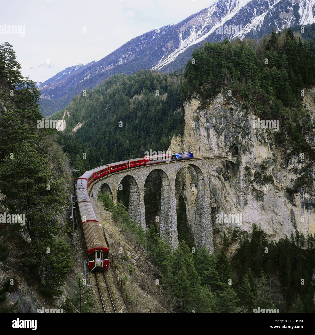 geography / travel, Switzerland, Grisons, Landwasser viaduct at Filisur ...