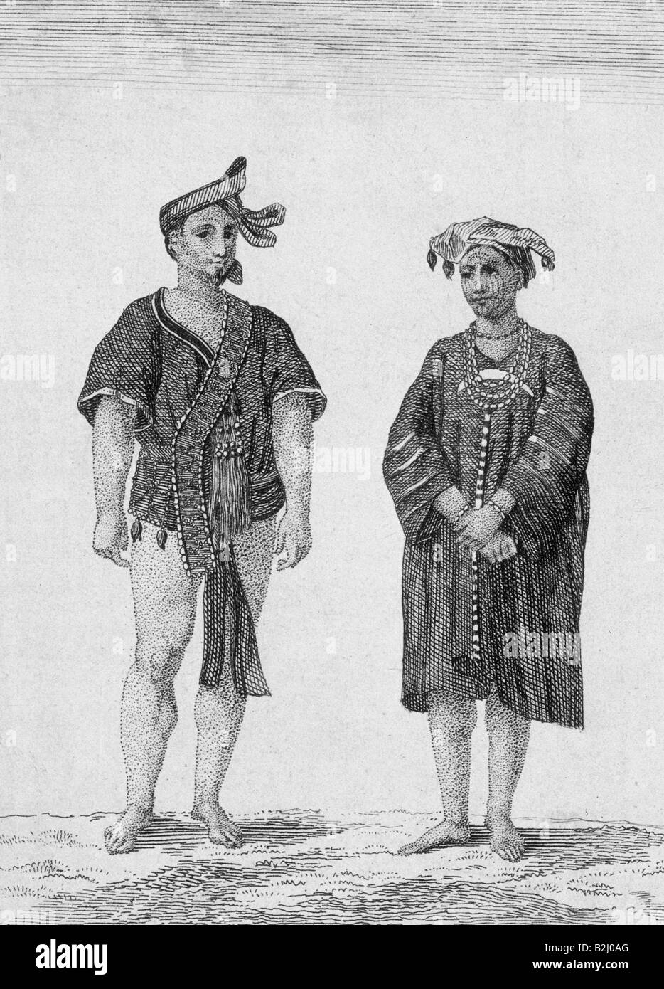 geography / travel, Burma, people, Kain couple from Arrakan, copper ...
