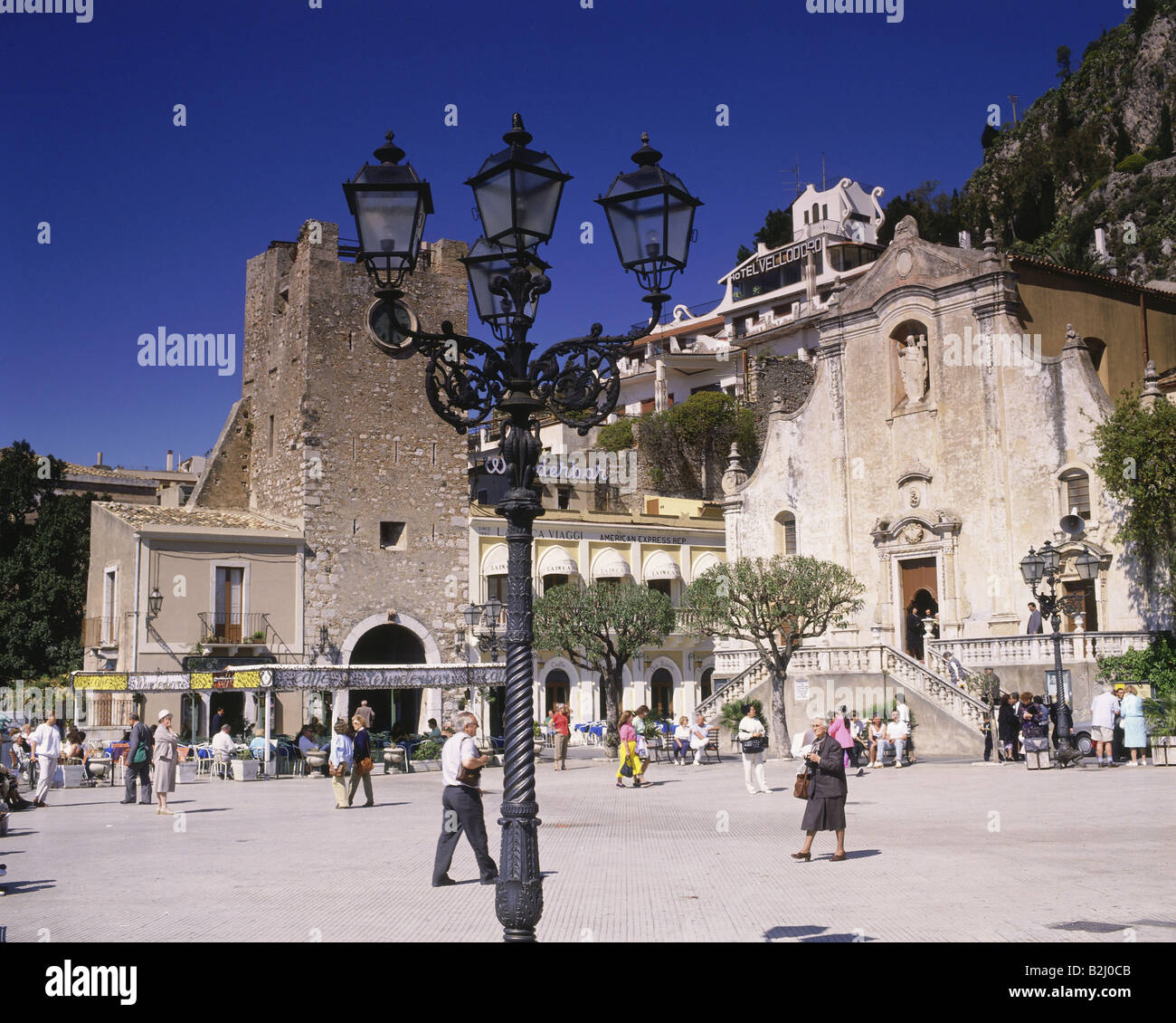Taormina main square hi-res stock photography and images - Alamy