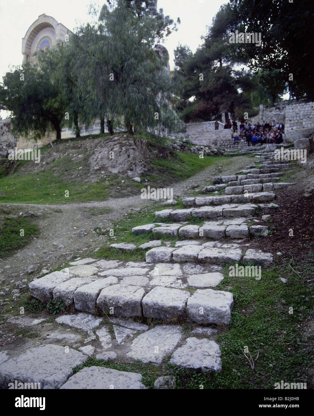 geography / travel, Israel, Jerusalem, Ophel Gardens, path, roman ...