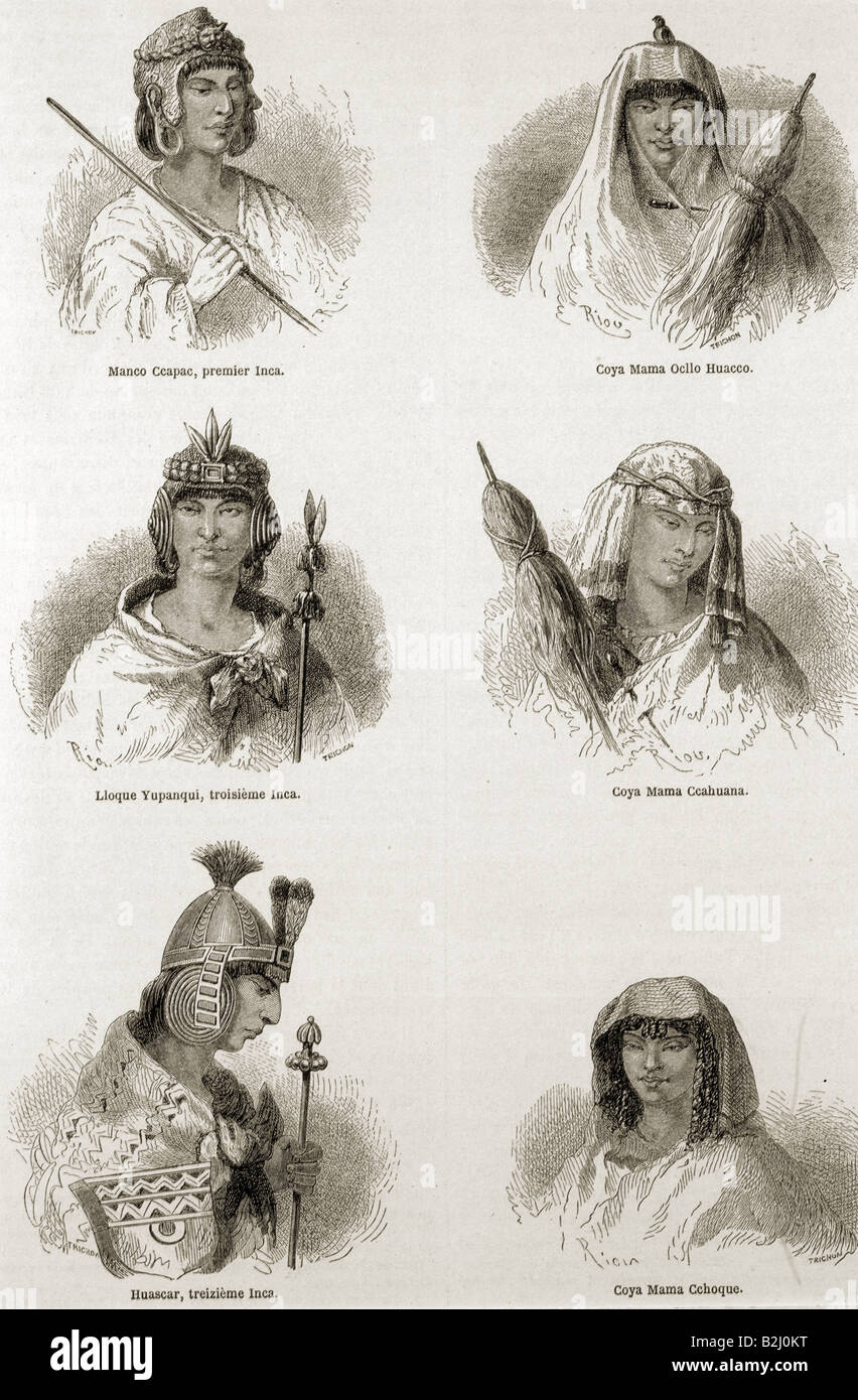 geography / travel, Peru, people, Inka monarch Manco Capac, Lloque ...