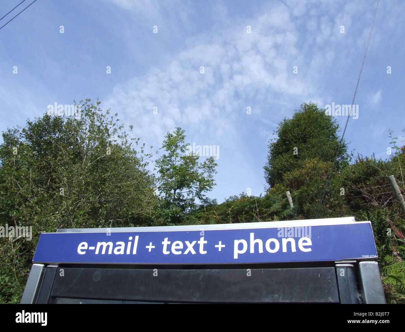 british telecom modern phone booth in countryside Stock Photo - Alamy